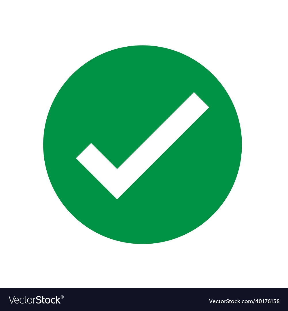 Tick mark icon flat of check Royalty Free Vector Image