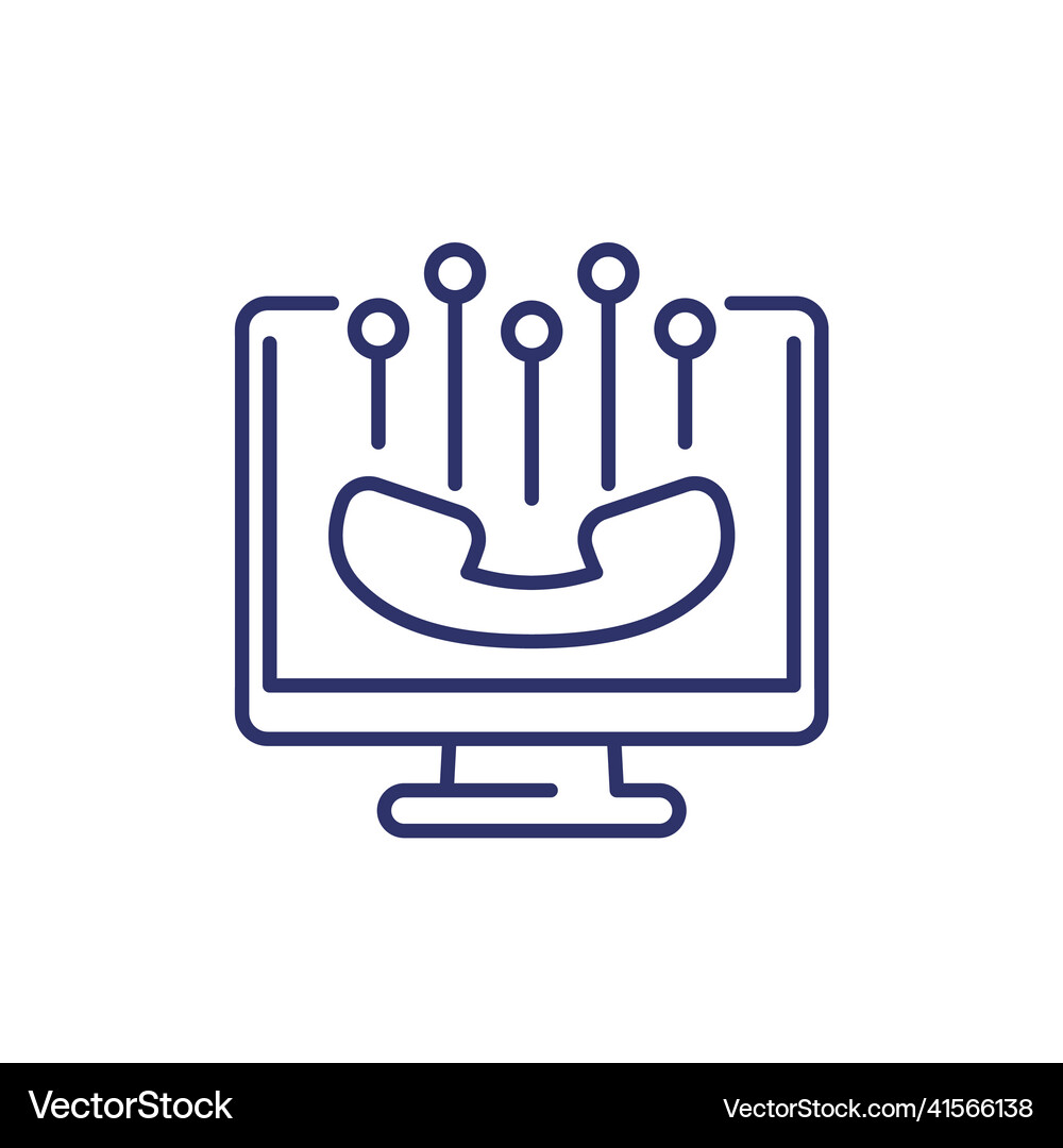 Voip phone call line icon Royalty Free Vector Image