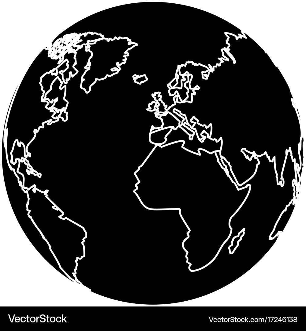 World earth global map continent geography Vector Image