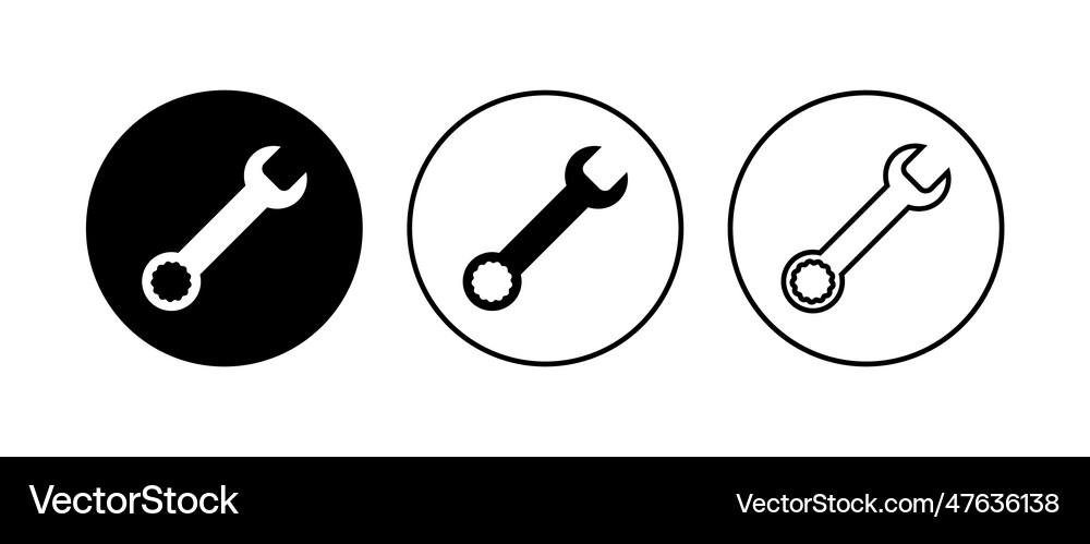Wrench icon set repair icon tools icon Royalty Free Vector