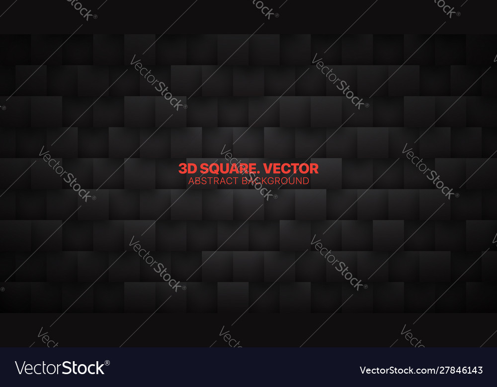3d square blocks pattern technological dark mode Vector Image
