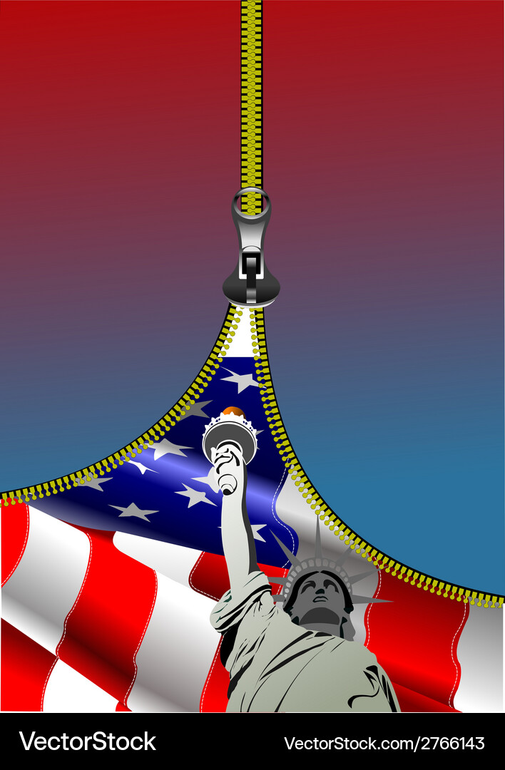 Al 0749 zipper usa flag Royalty Free Vector Image