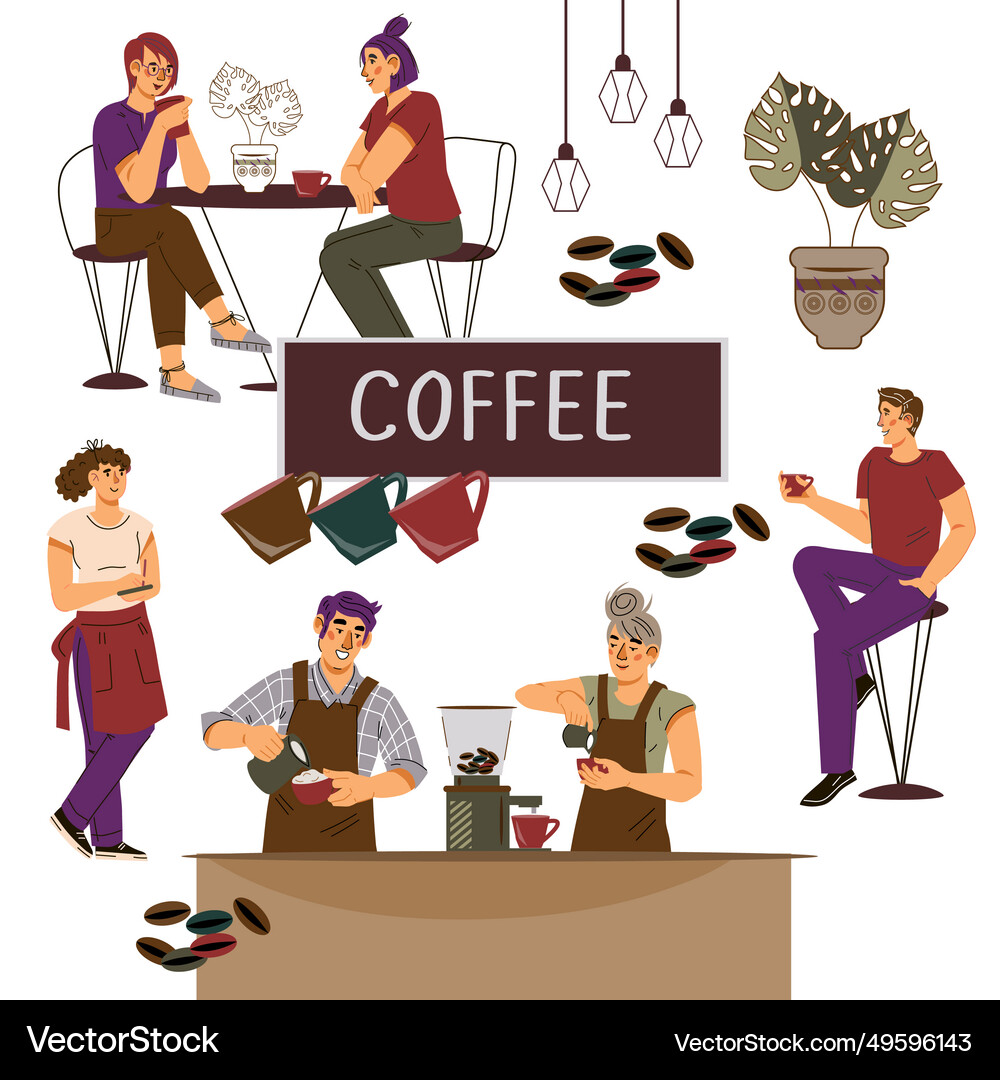 Background for your coffee shop banner template Vector Image