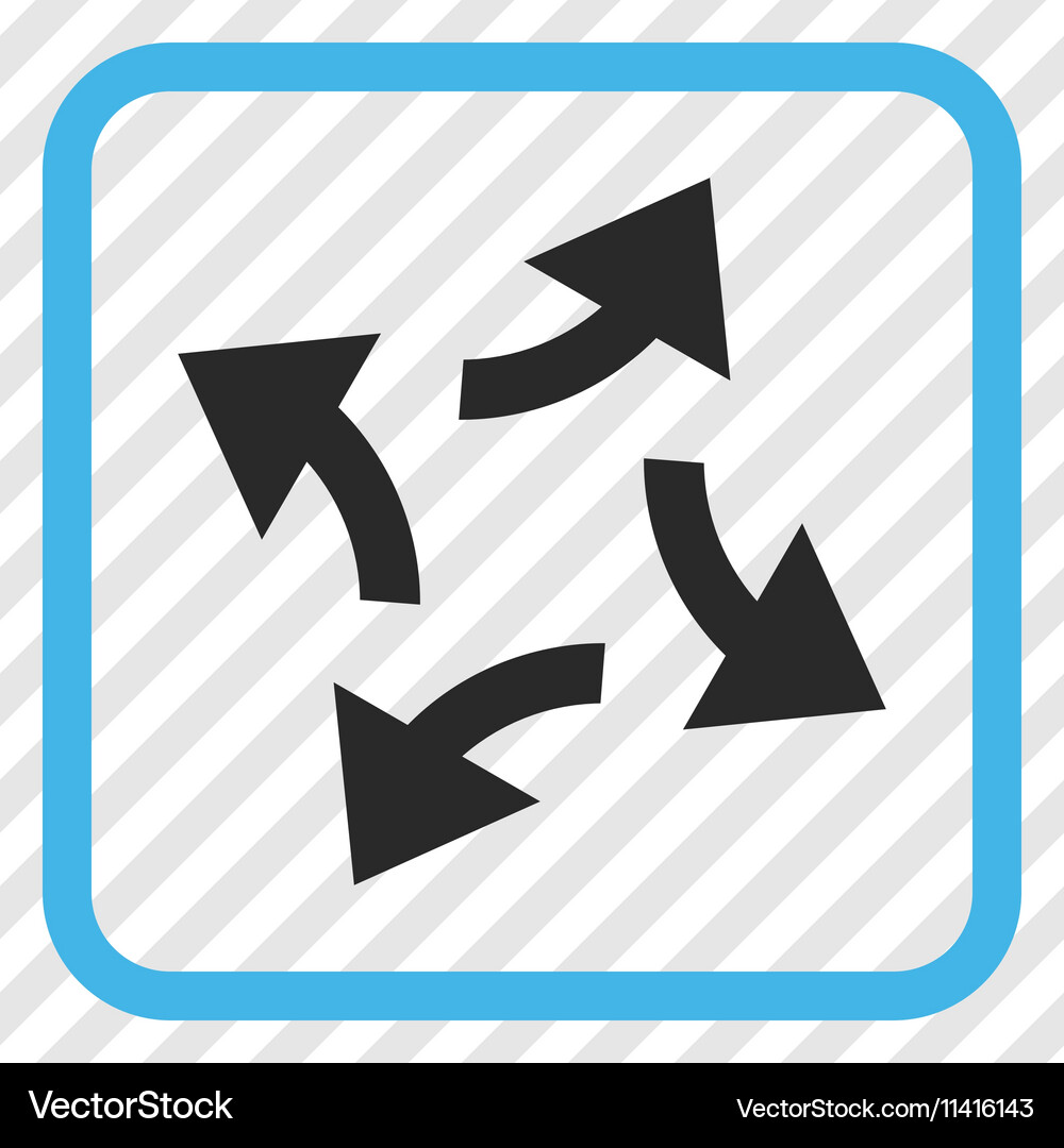 Centrifugal arrows icon in a frame Royalty Free Vector Image