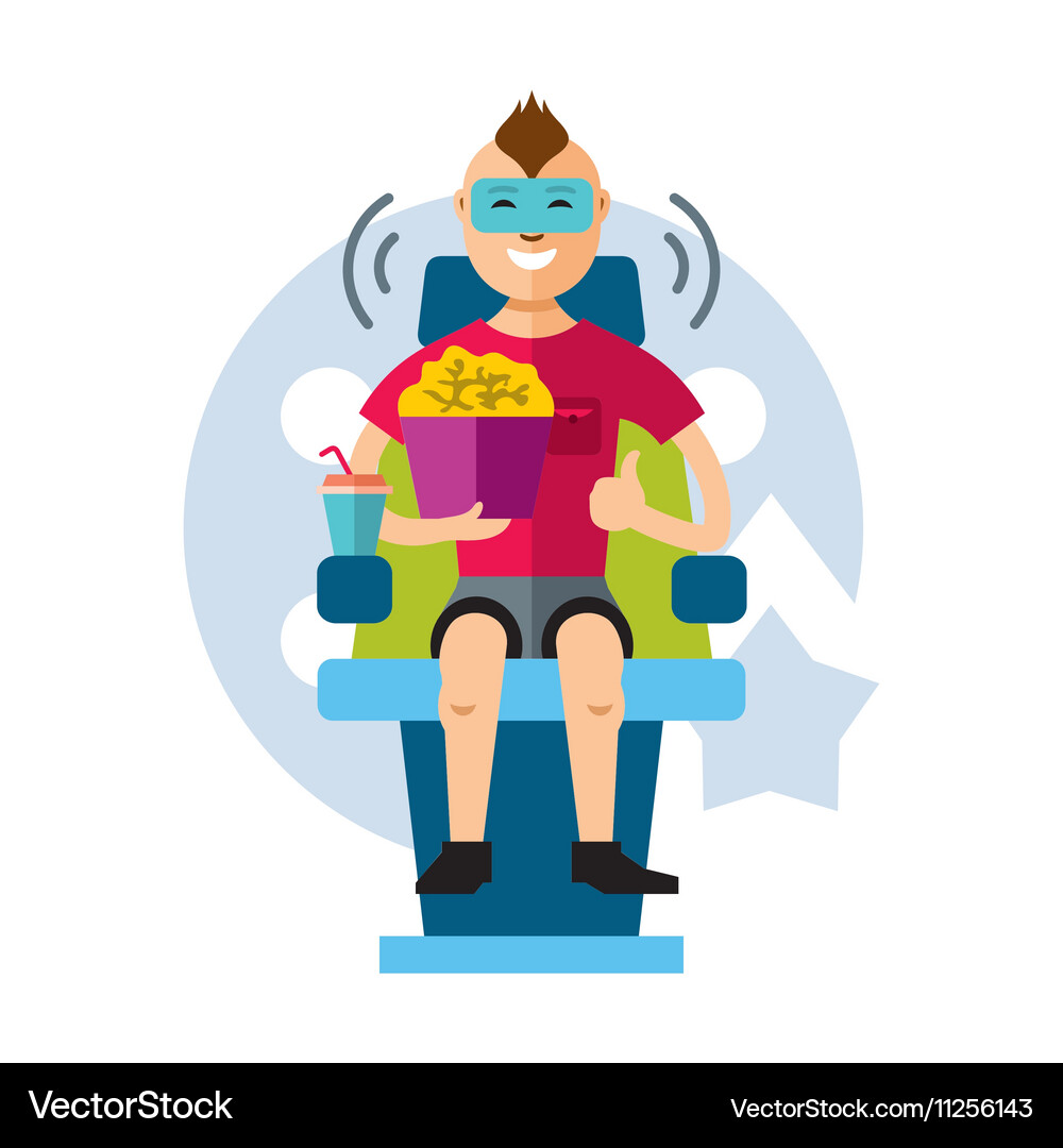 Cinema spectator flat style colorful Royalty Free Vector