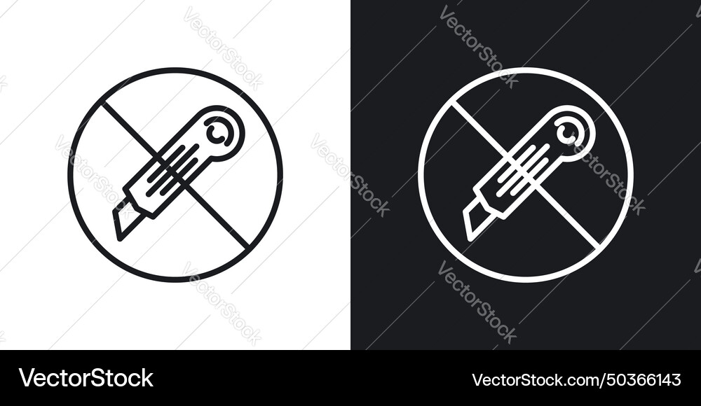 Do not cut icon set ban cutter logo symbol Vector Image