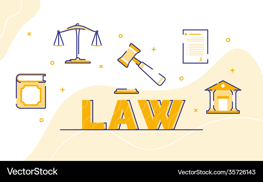 Law typography word art background icon book Vector Image