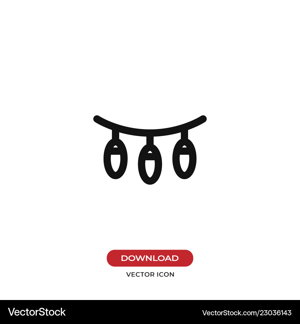 Lights icon lampbulb symbol flat sign isolated Vector Image