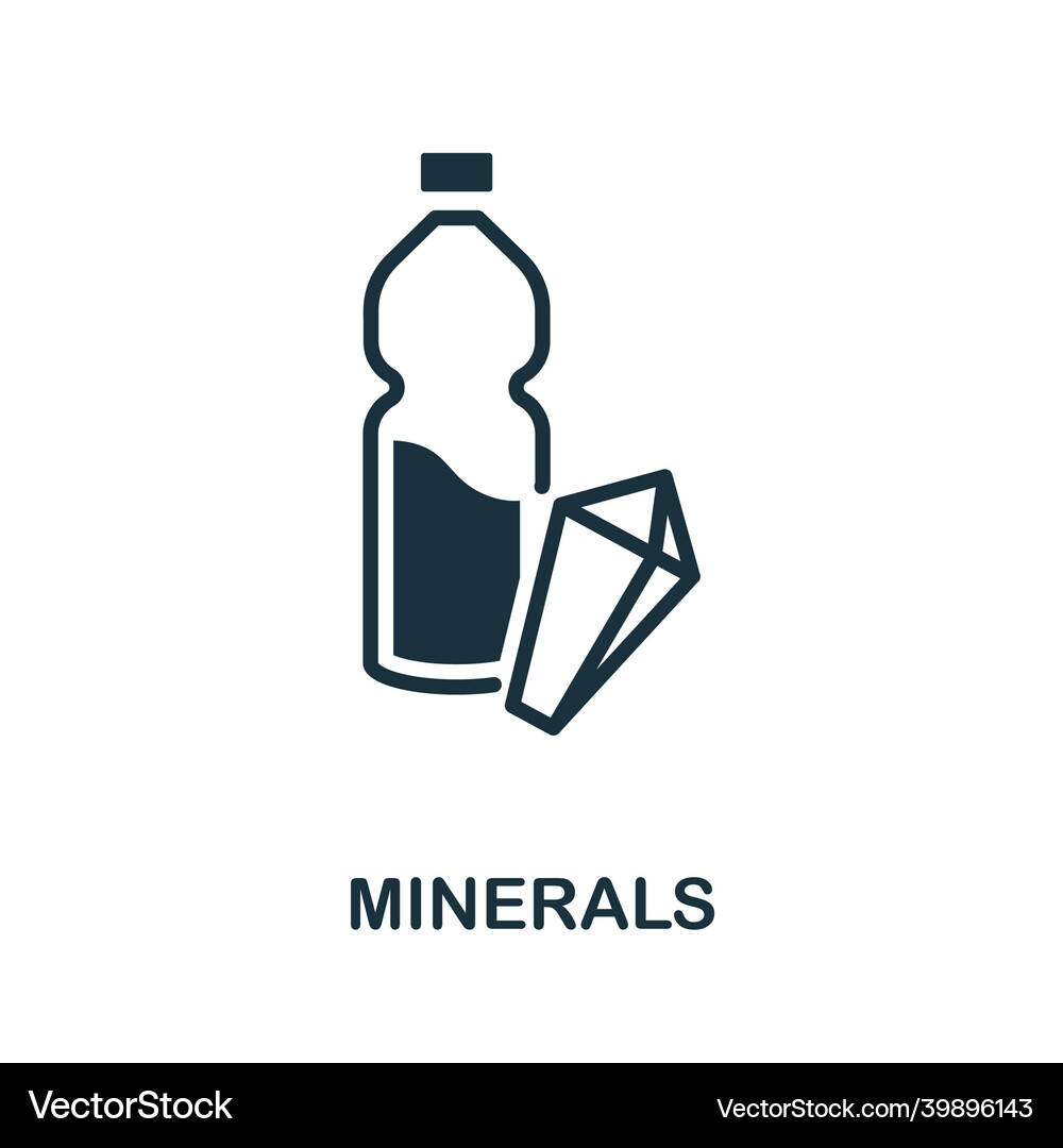 Minerals icon monochrome sign from diet Royalty Free Vector