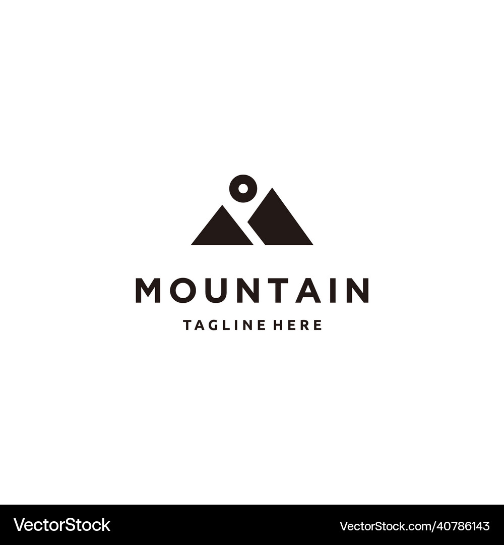 Minimalist mountain letter m logo design Vector Image