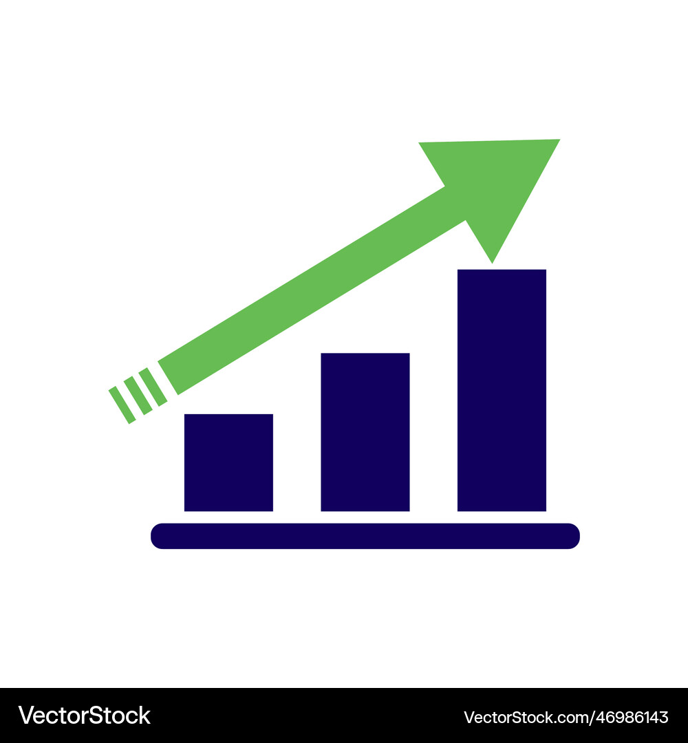 Modern bar chart icon of uptrend Royalty Free Vector Image