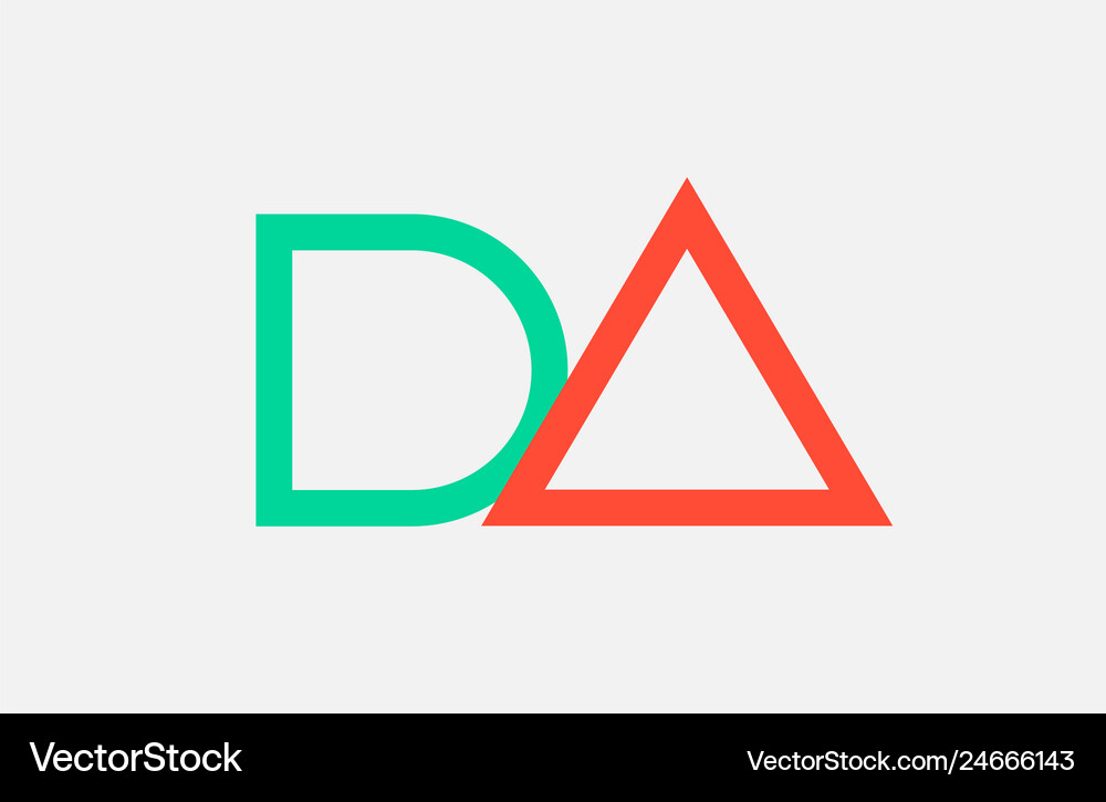 Orange green alphabet letter logo combination da Vector Image