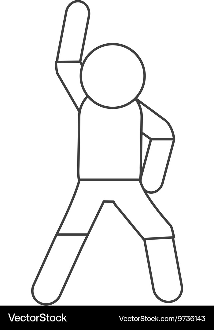 Person stretching pictograph icon Royalty Free Vector Image