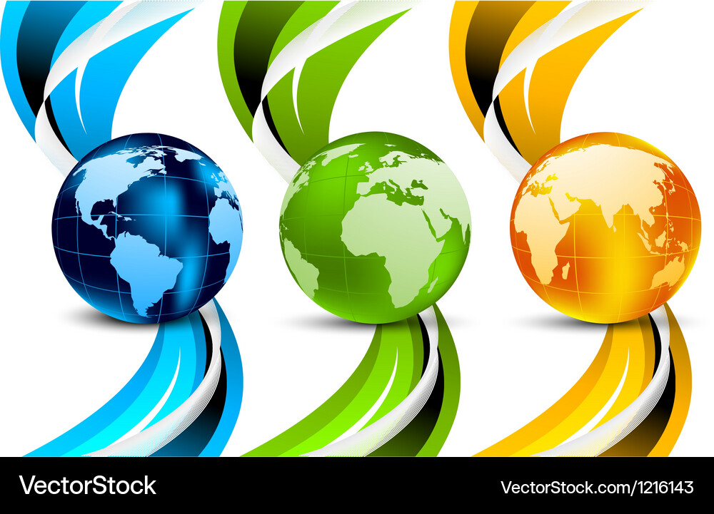 Set of banners with globes Royalty Free Vector Image