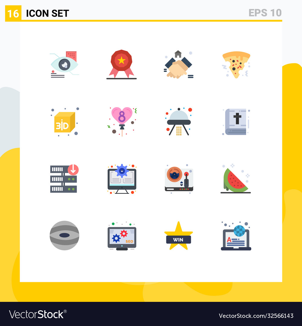 Stock icon pack 16 line signs and symbols for Vector Image