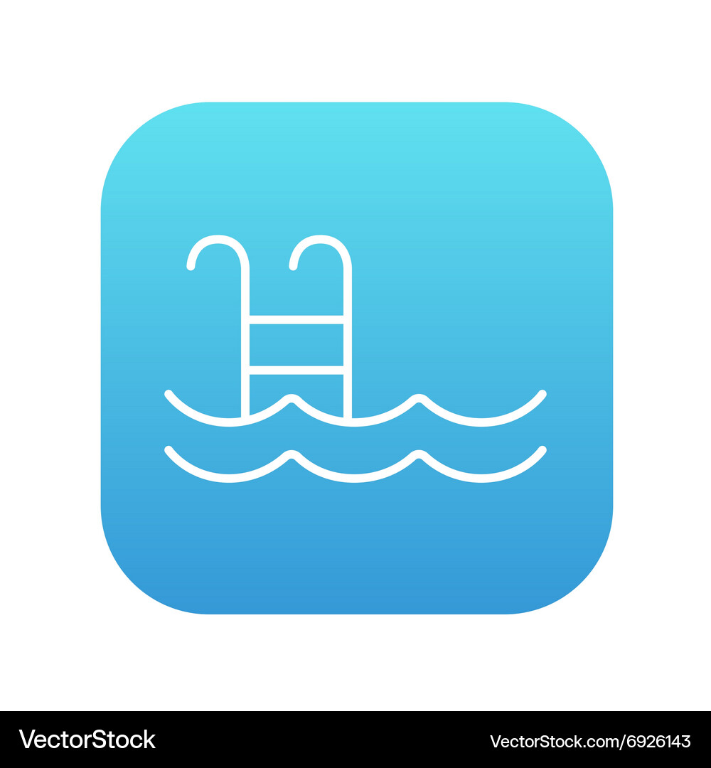 Swimming pool with ladder line icon Royalty Free Vector