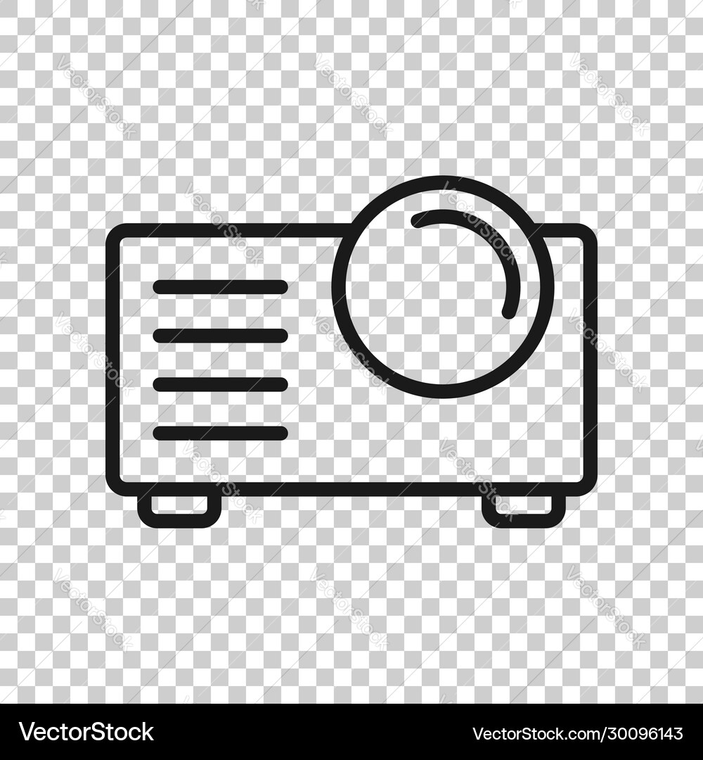 Video projector sign icon in flat style cinema Vector Image