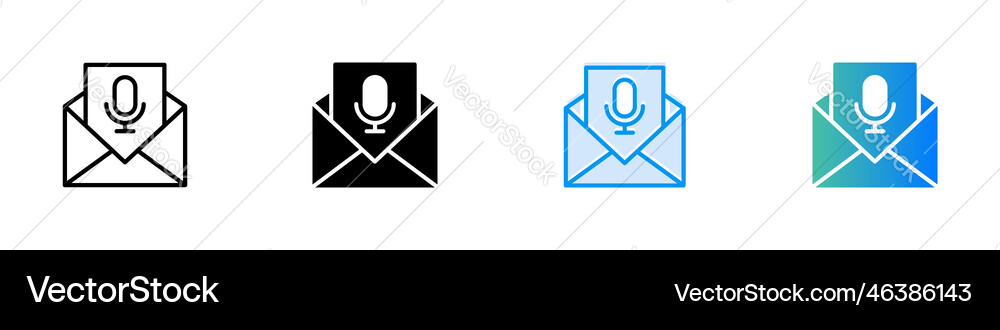 Voice message icon of in various Royalty Free Vector Image