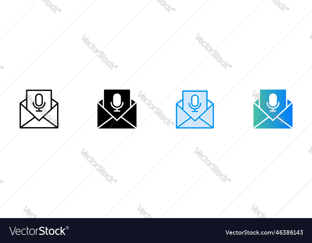 Voice Message Icons - Various Styles Royalty Free Vector