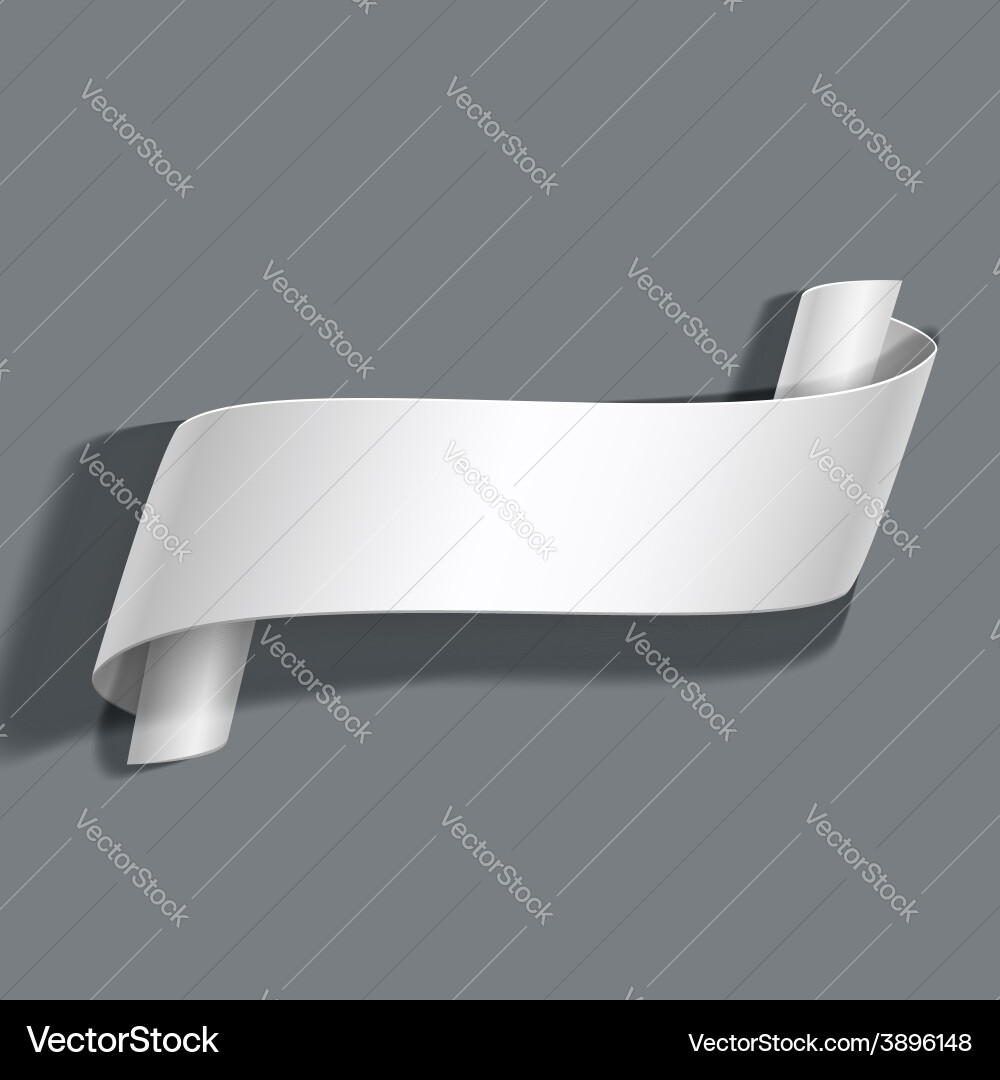 3d Curved Paper Banner Isolated on Grey Royalty Free Vector