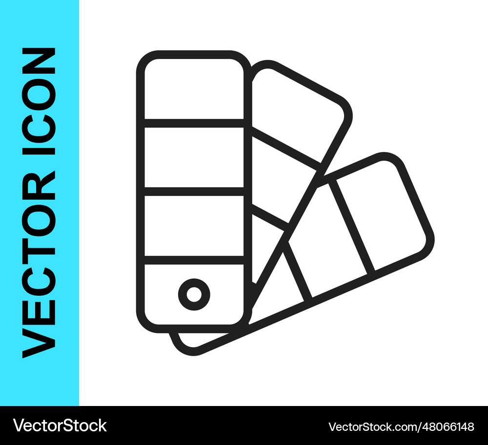 Black line color palette guide icon isolated Vector Image