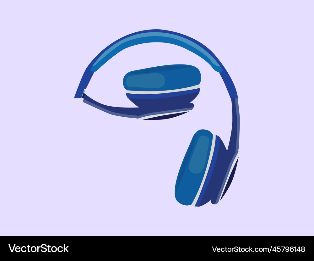 Blue headphones headset music bluetooth Royalty Free Vector