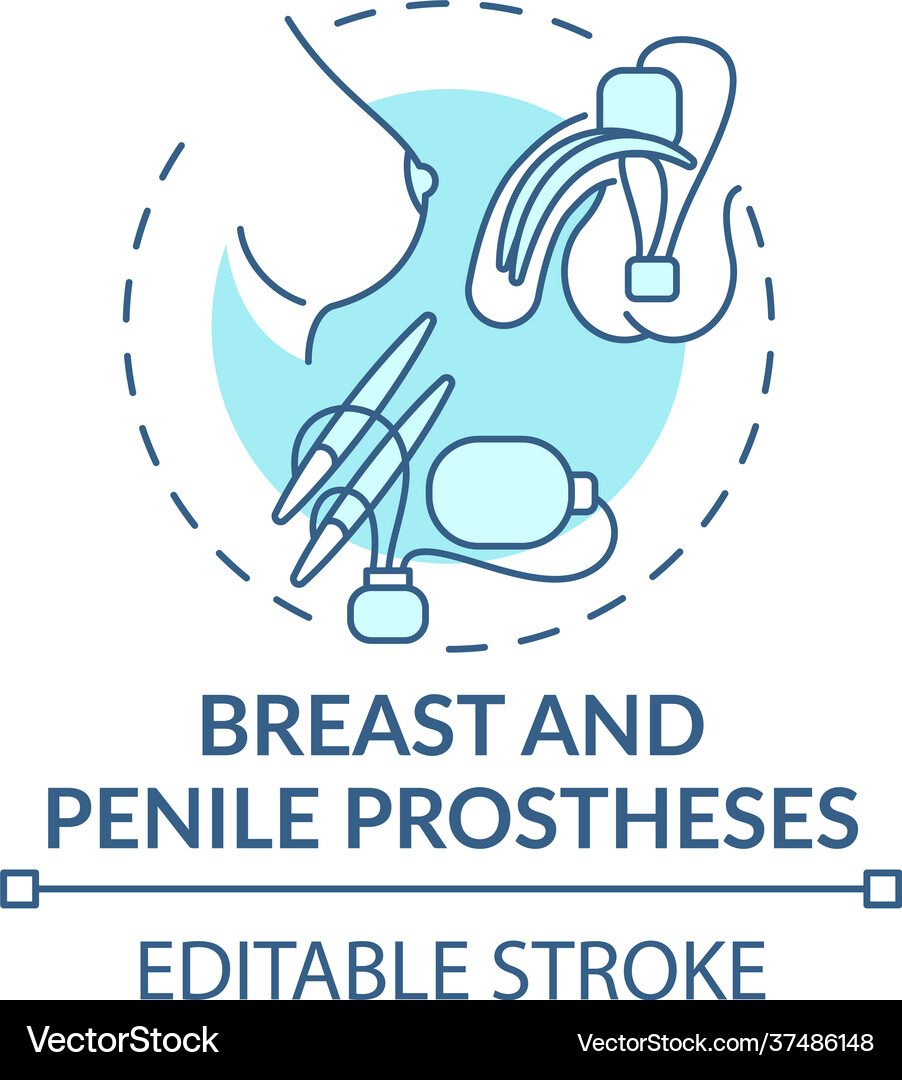 Breast and penile prostheses concept icon Vector Image