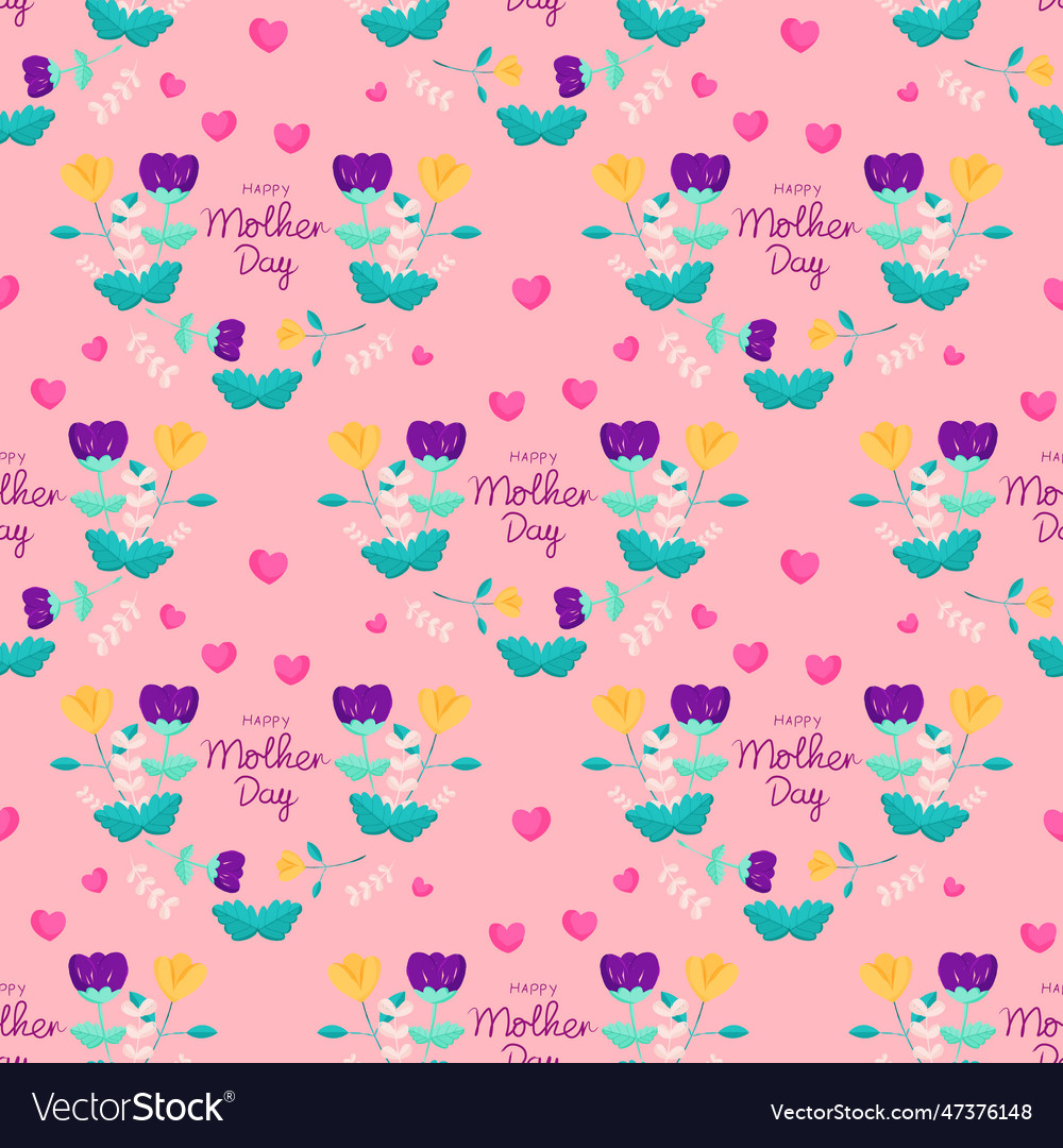 Hand drawn happy mothers day pattern Royalty Free Vector