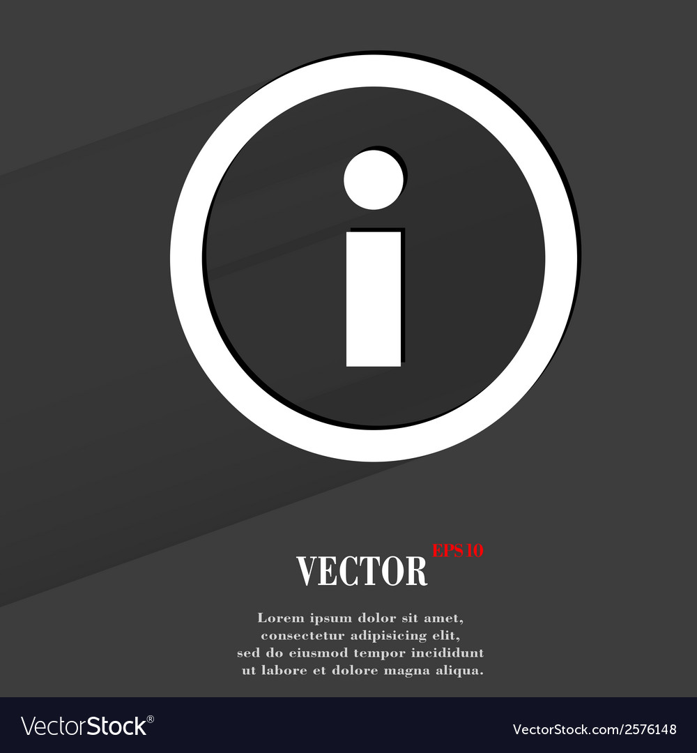 Info flat modern web button with long shadow Vector Image
