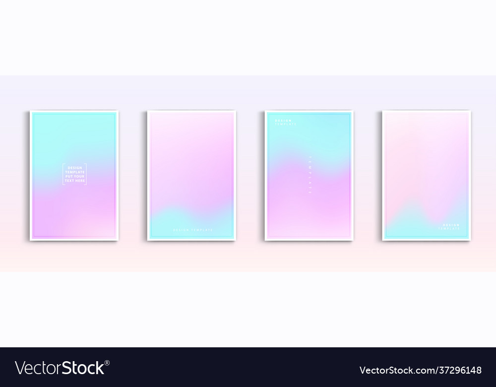 Pastel gradient backgrounds set soft tender white Vector Image