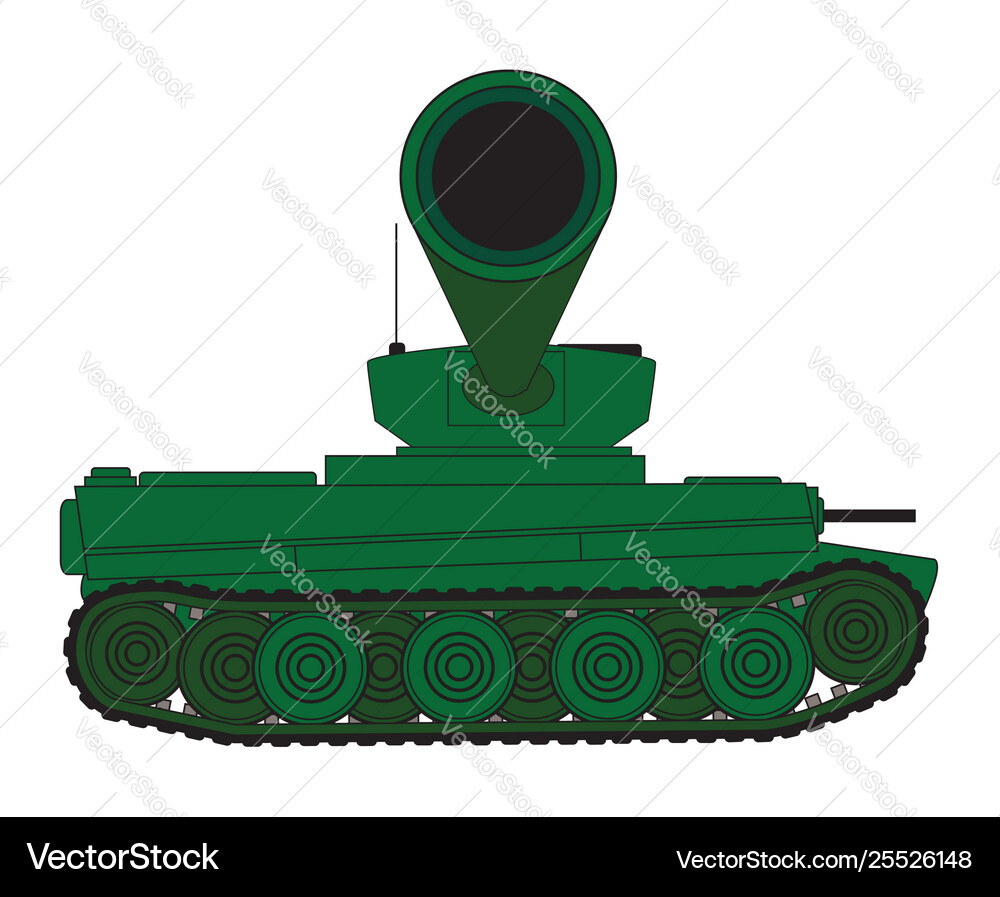 Tank turret gun barrel Royalty Free Vector Image