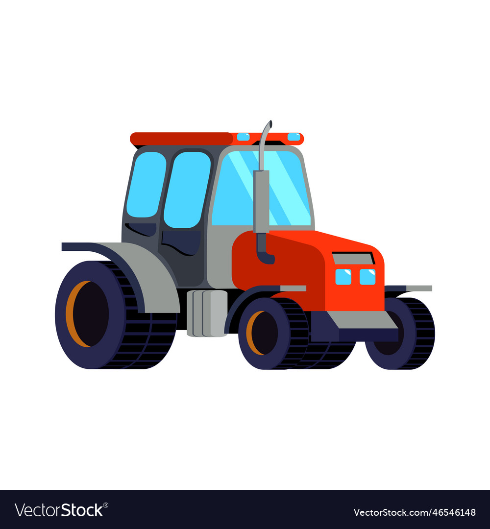 Tractor flat Royalty Free Vector Image - VectorStock
