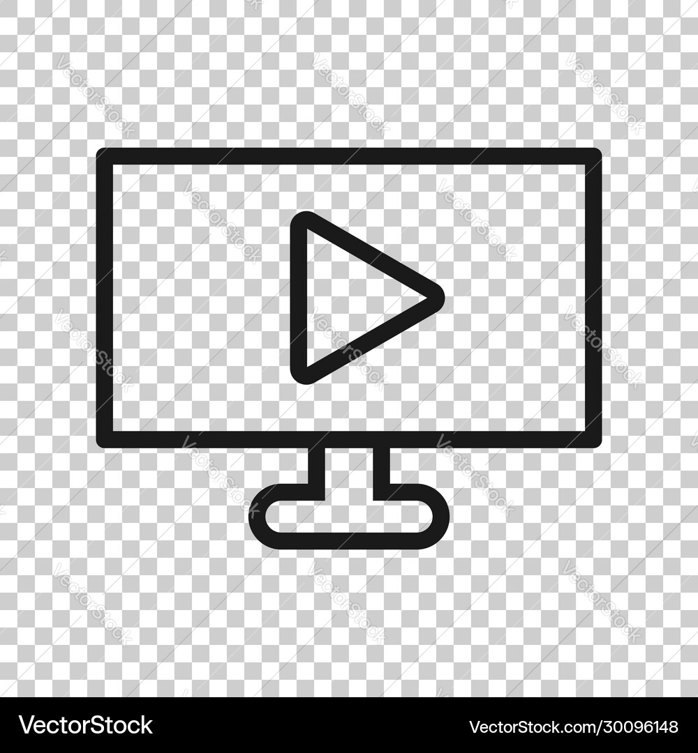 Tv screen icon in flat style video on white Vector Image