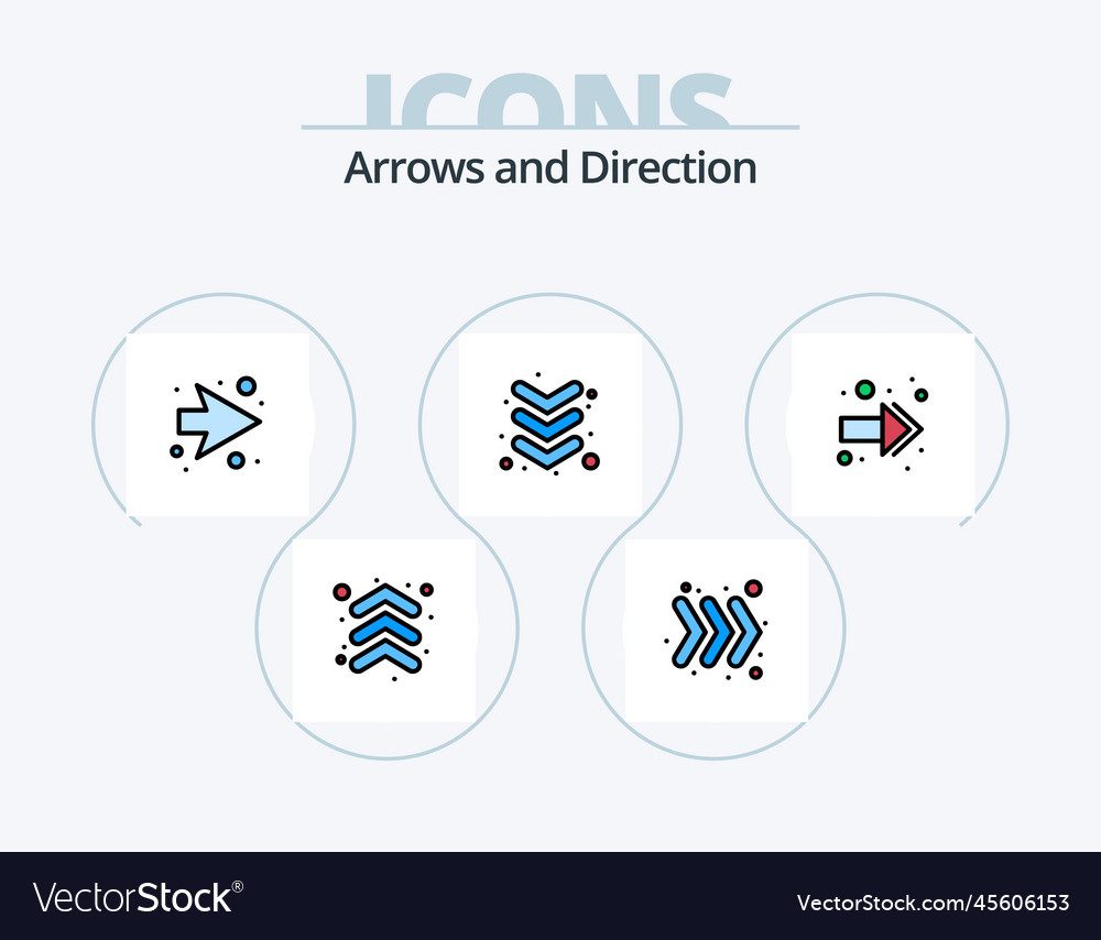 Arrow line filled icon pack 5 icon design down Vector Image