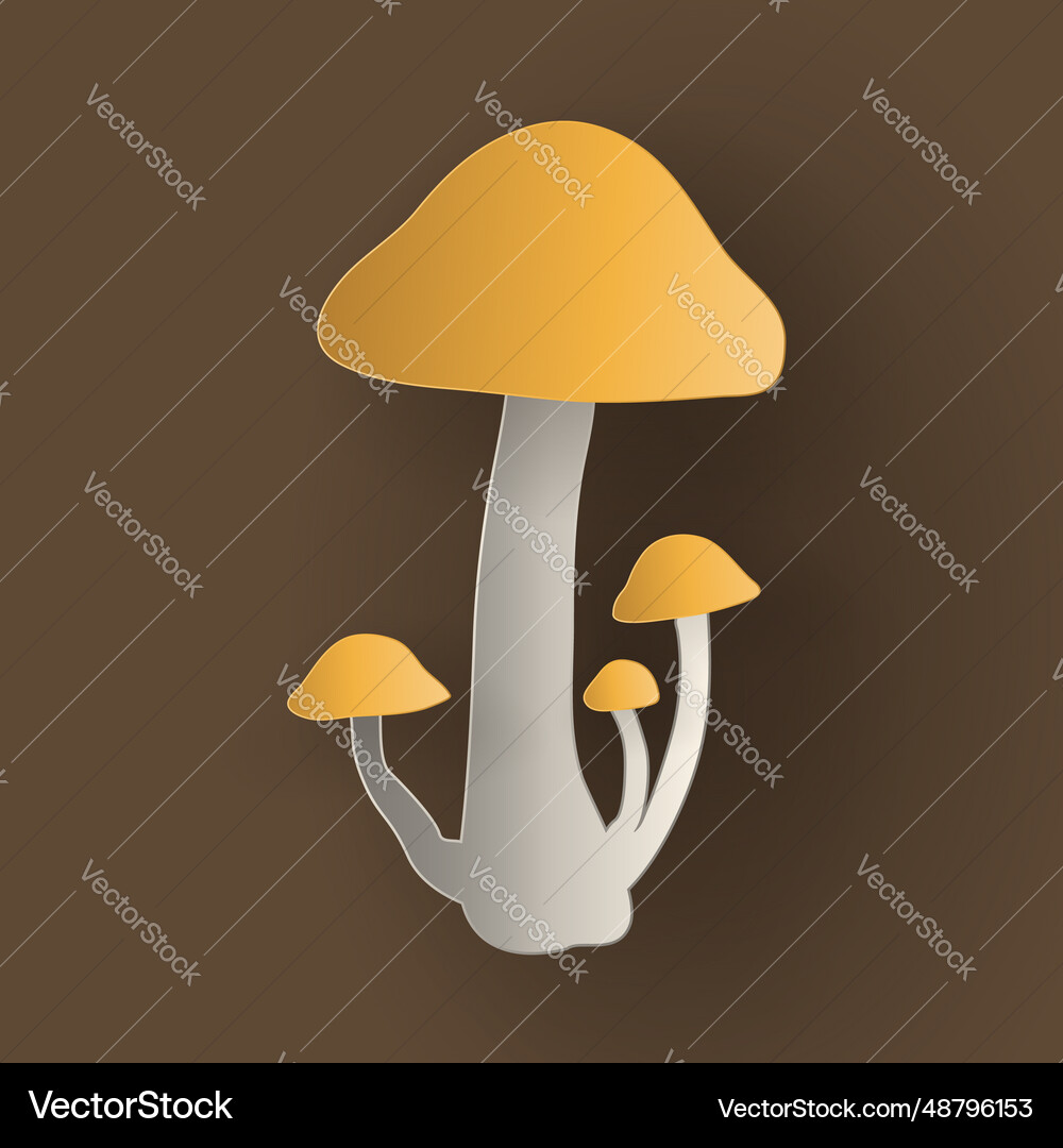 Autumn paper cut 3d mushroom Royalty Free Vector Image