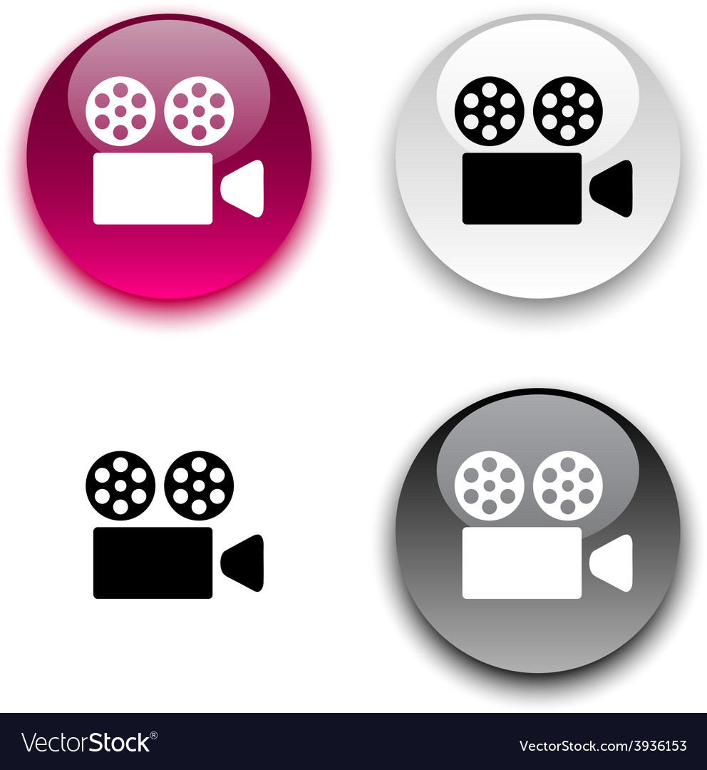 Cinema button Royalty Free Vector Image - VectorStock