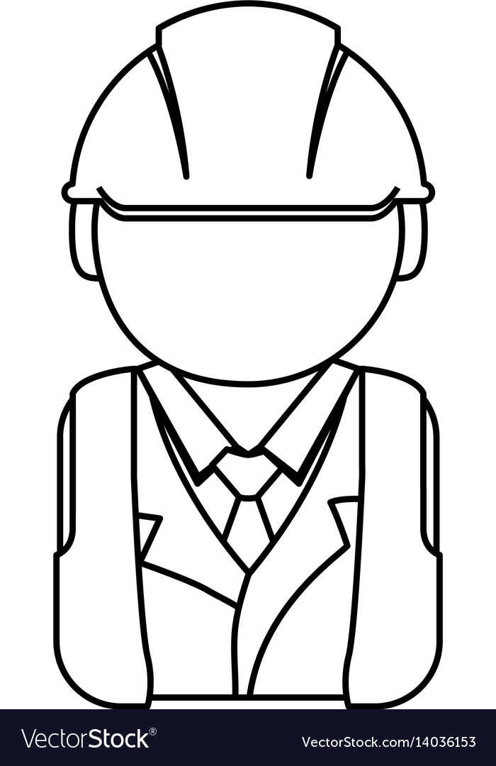 Construction worker profile Royalty Free Vector Image