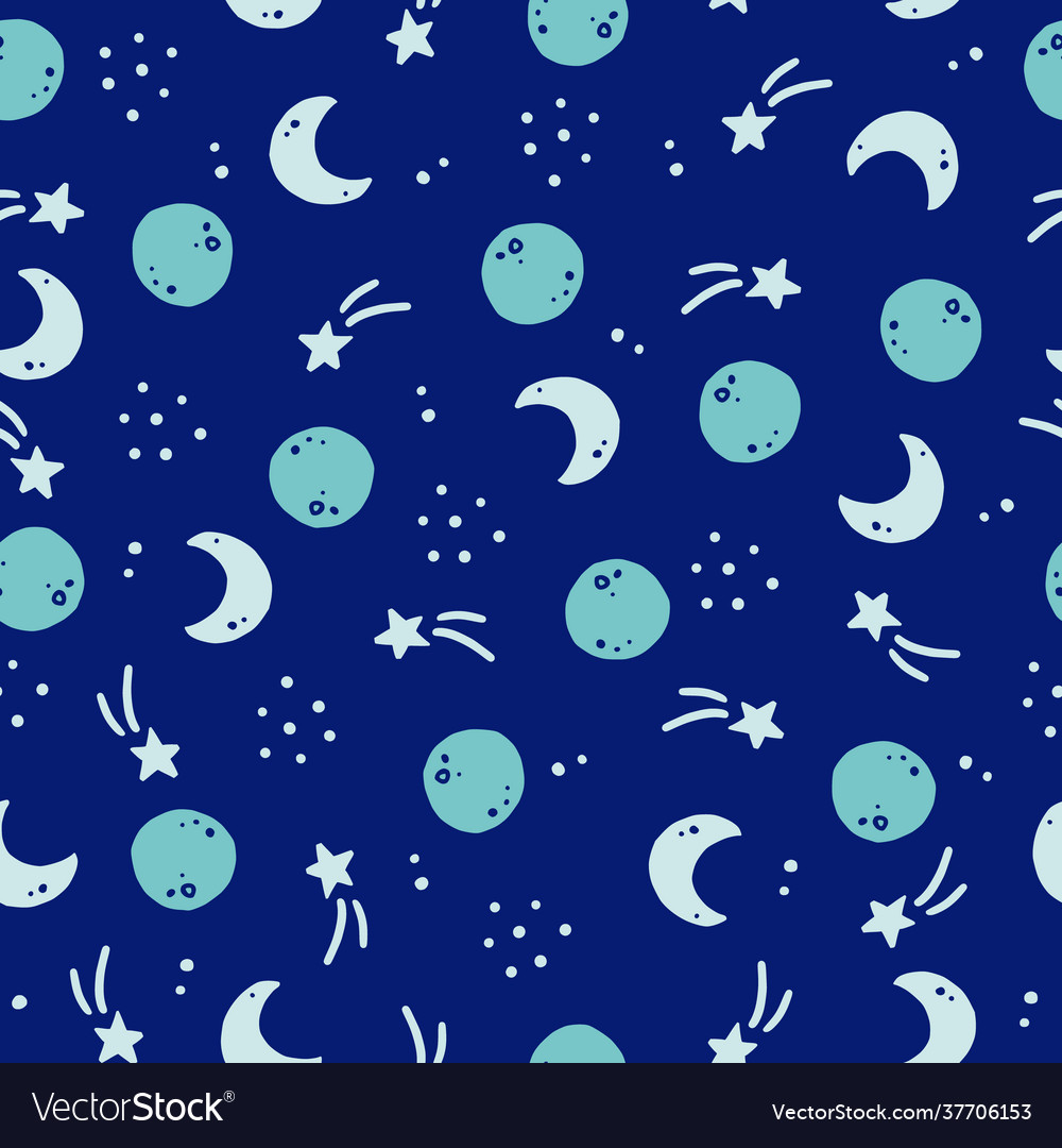 Cute childish seamless pattern space Royalty Free Vector