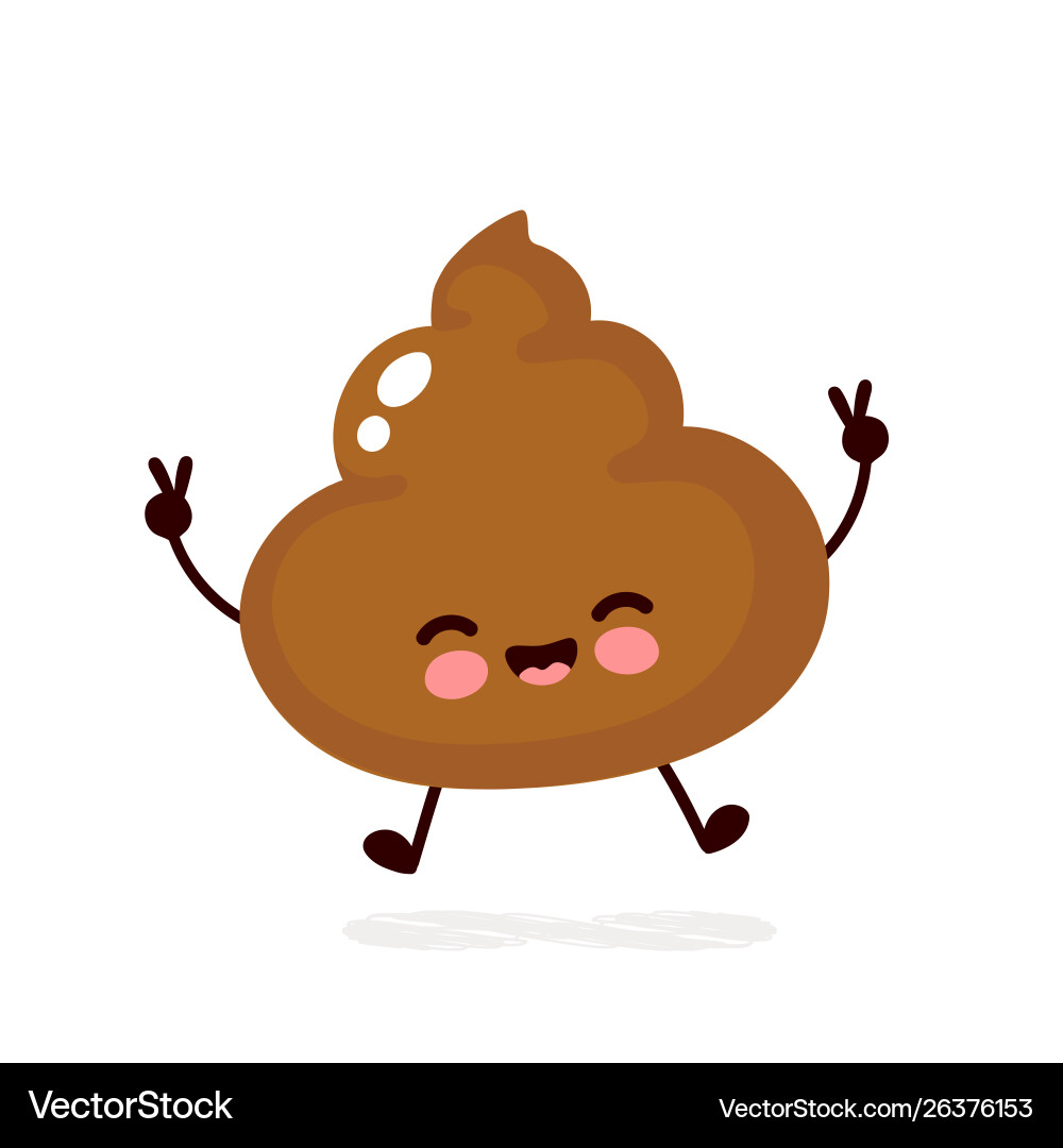 Cute happy smiling poop character Royalty Free Vector Image