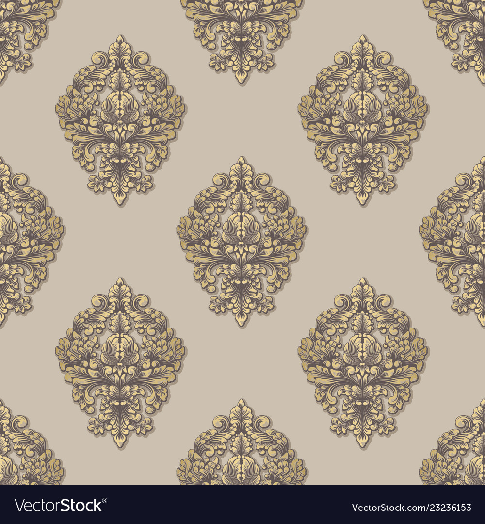 Damask seamless pattern background Royalty Free Vector Image