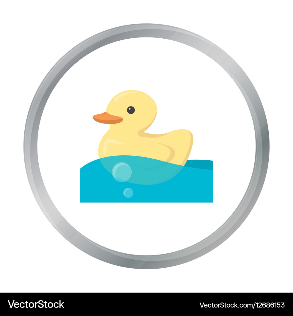 Duck toy cartoon icon for web Royalty Free Vector Image