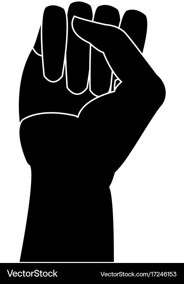 Human hand fist gesture emblem Royalty Free Vector Image