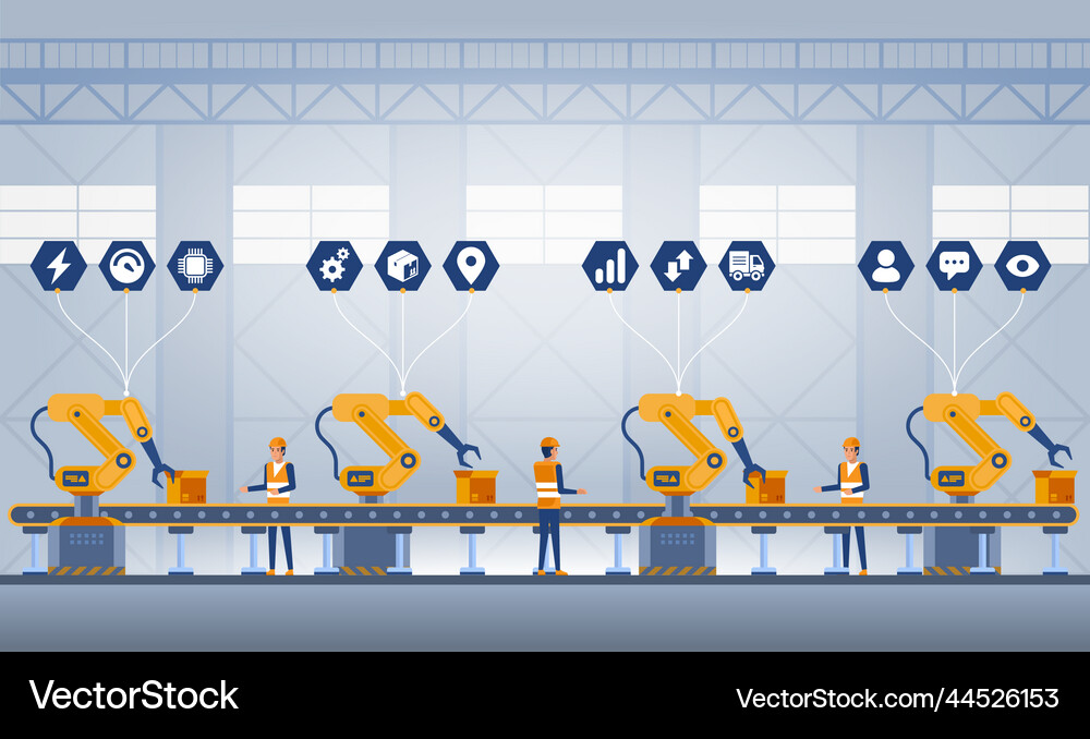 Industry 40 smart factory concept technology Vector Image