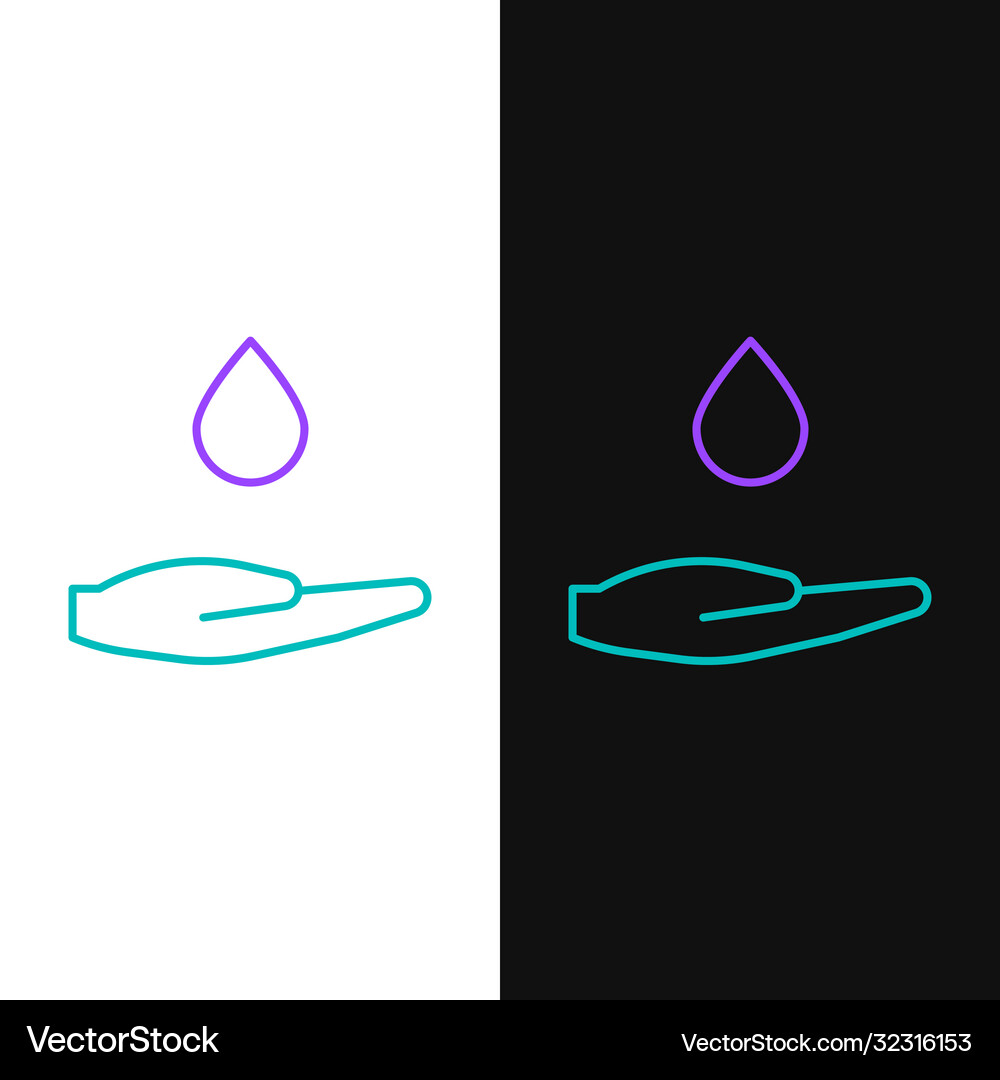 Line washing hands with soap icon isolated Vector Image