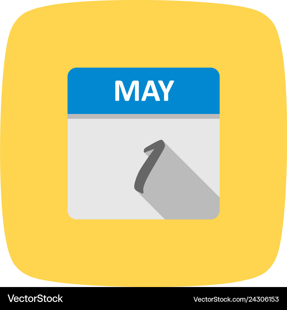 May 1st date on a single day calendar Royalty Free Vector