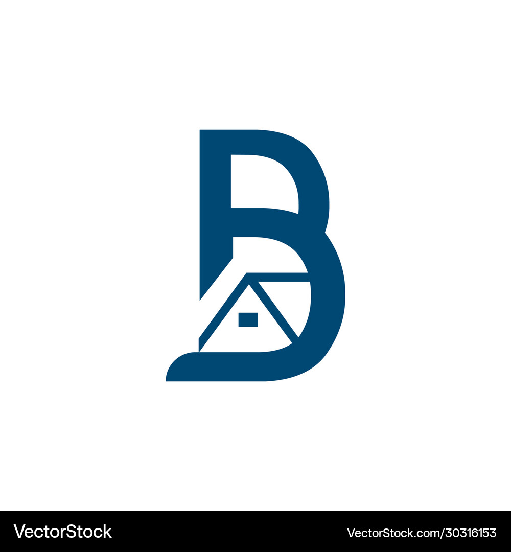 Modern design letter b with blue color Royalty Free Vector