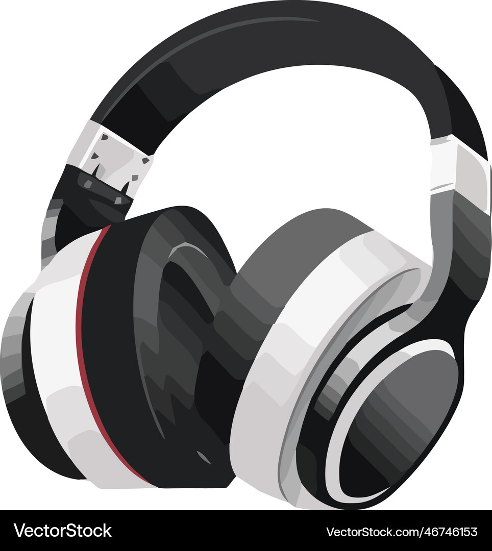 Modern headphones listening technology Royalty Free Vector