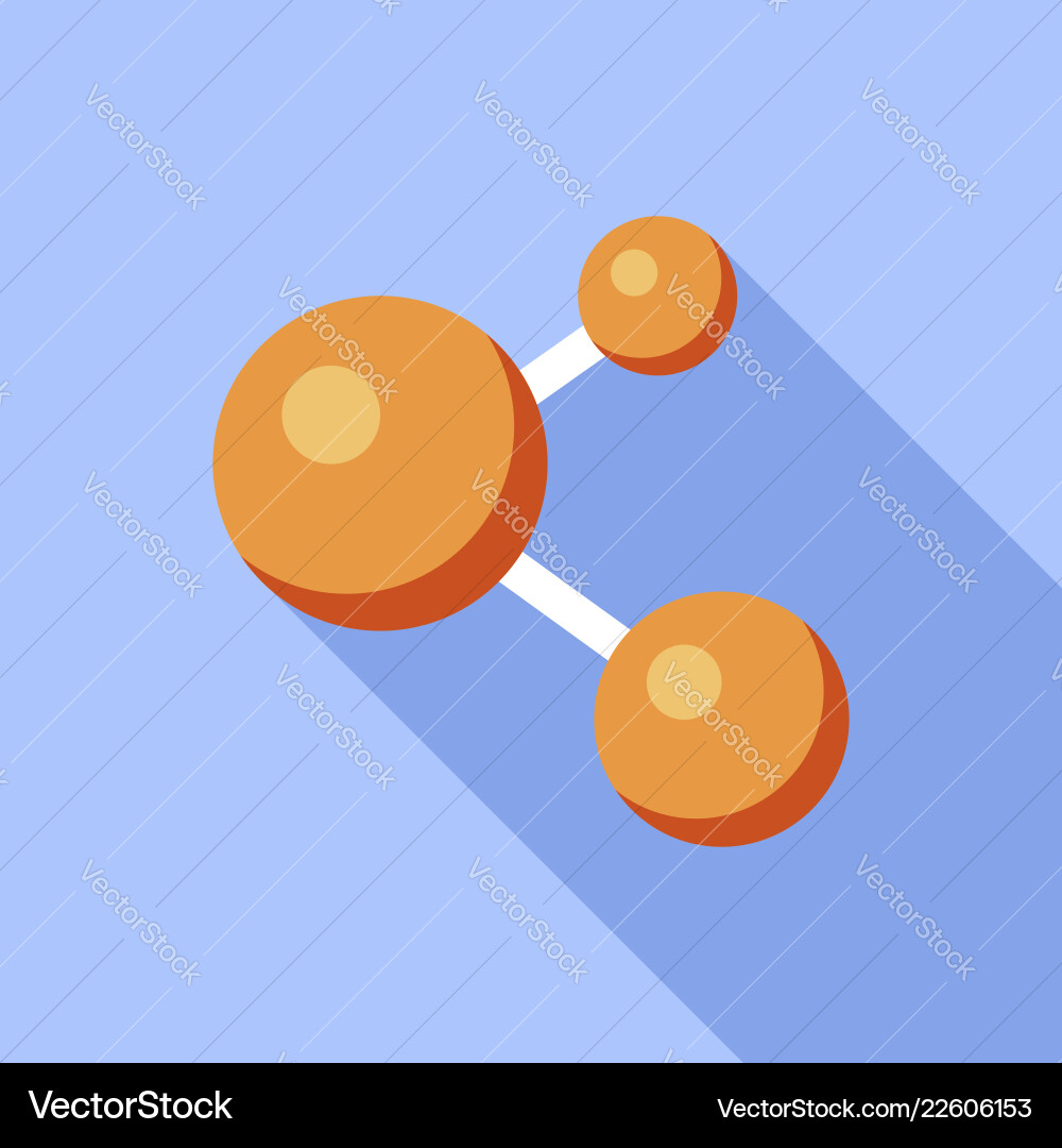 Orange molecule icon flat style Royalty Free Vector Image