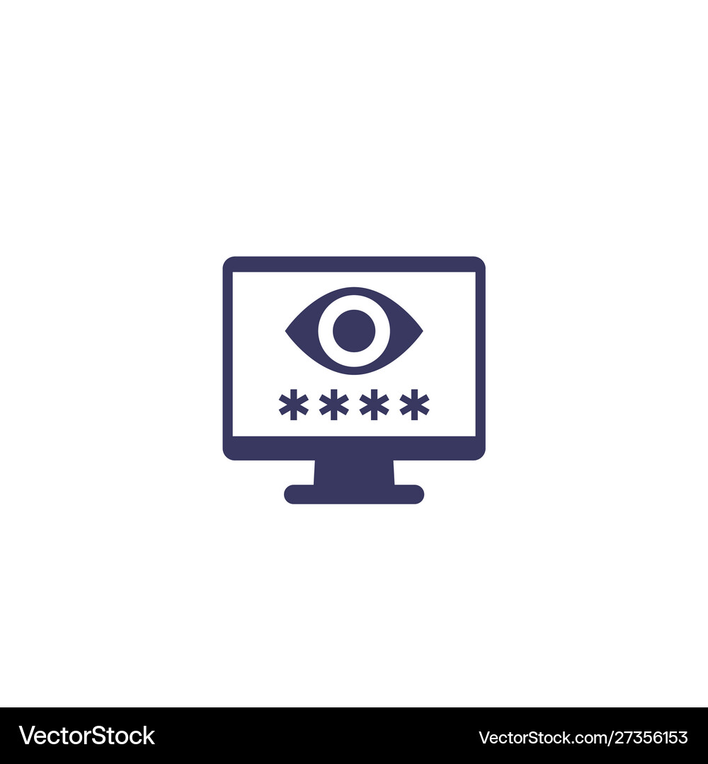 Parental control icon with eye and password Vector Image