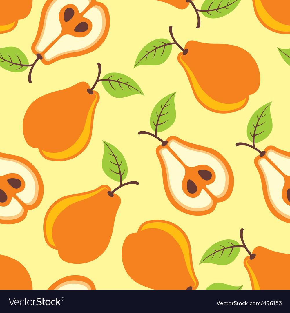 Pears seamless pattern Royalty Free Vector Image